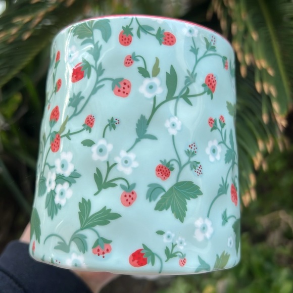 Bella Ceramic | Kitchen | Strawberries And Floral Mug | Poshmark